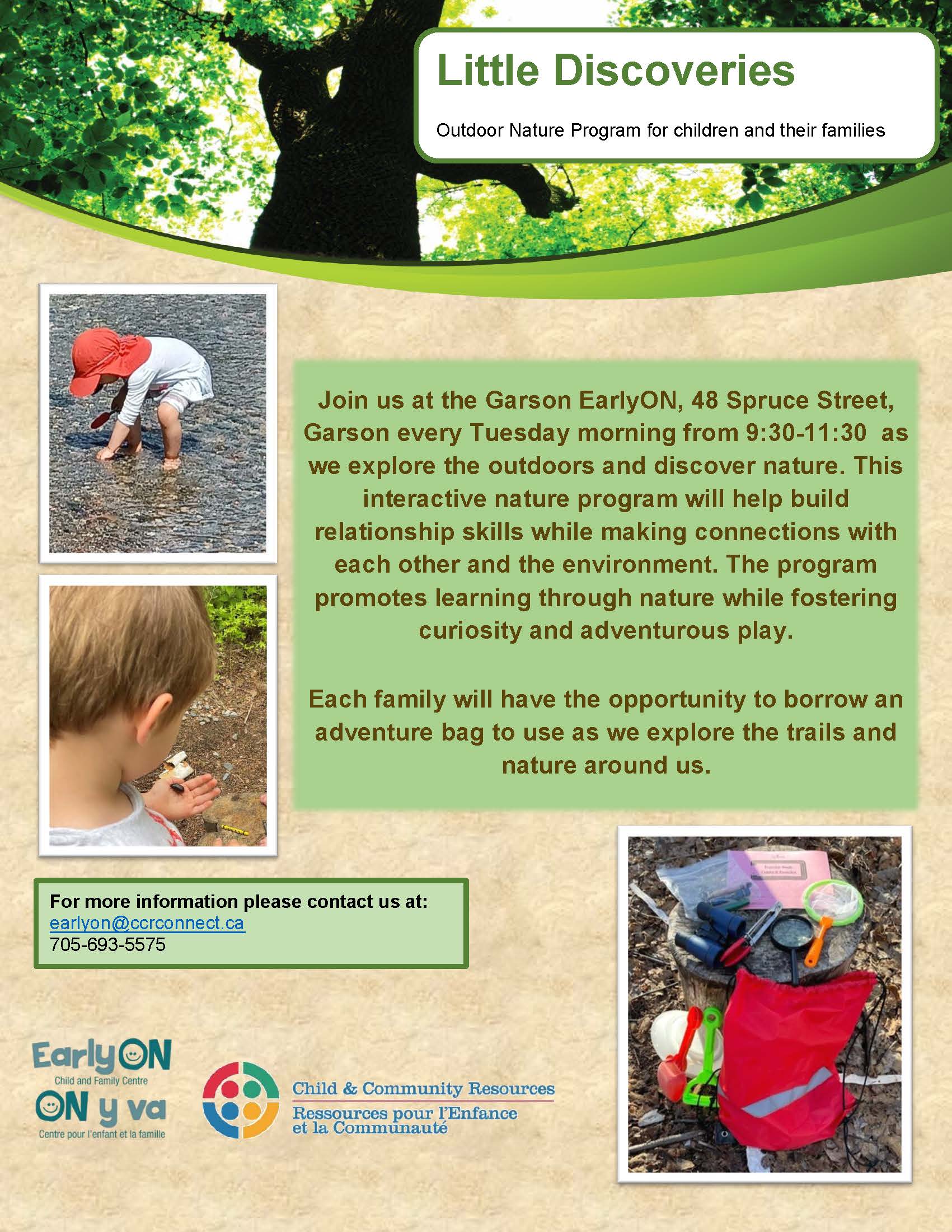 Little Discoveries Outdoor Nature Program - Child & Community Resources